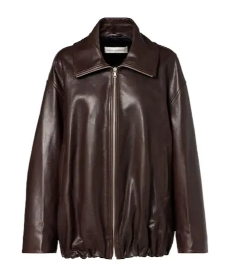 Nour Hammour Elisse Leather Bomber Jacket