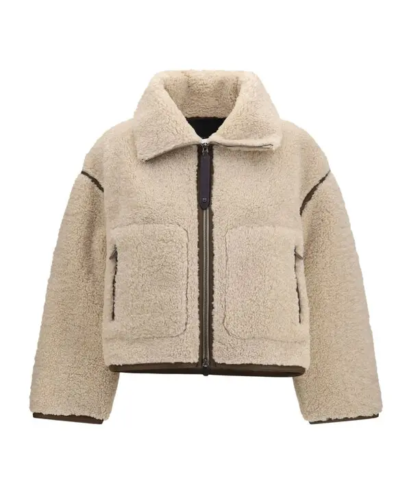 Pinko Campsis Shearling Jacket - Nude