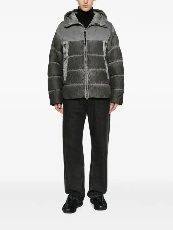 C.P. COMPANY Hooded Padded Jacket With Crinkled Finish