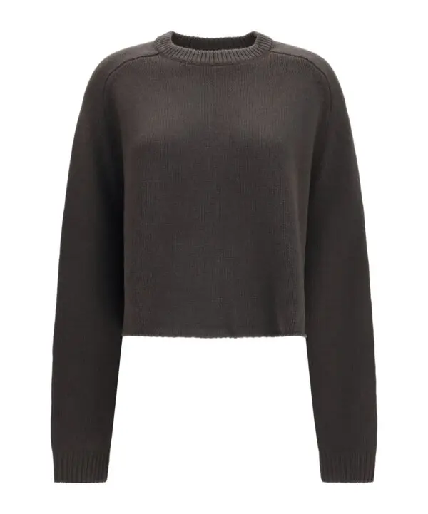 LISA YANG Karine Cropped Knitted Sweater - Black