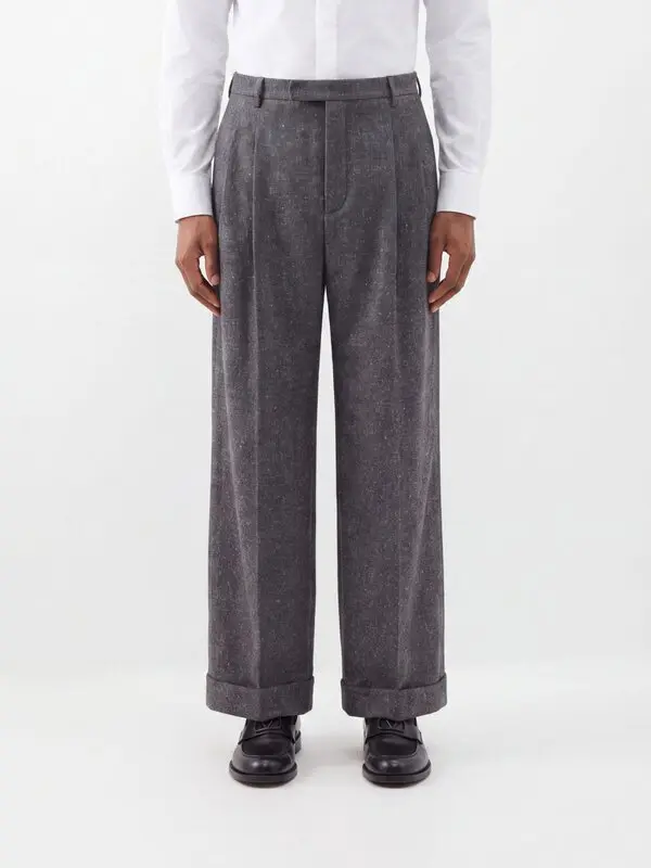 Valentino Garavani Pleated Turn-up Hem Pants