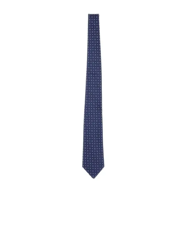 Kiton Micro Geometric Tie - Blue