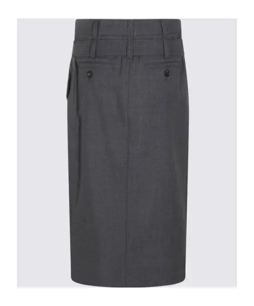 Brunello Cucinelli Belted Skirt With Front Slit