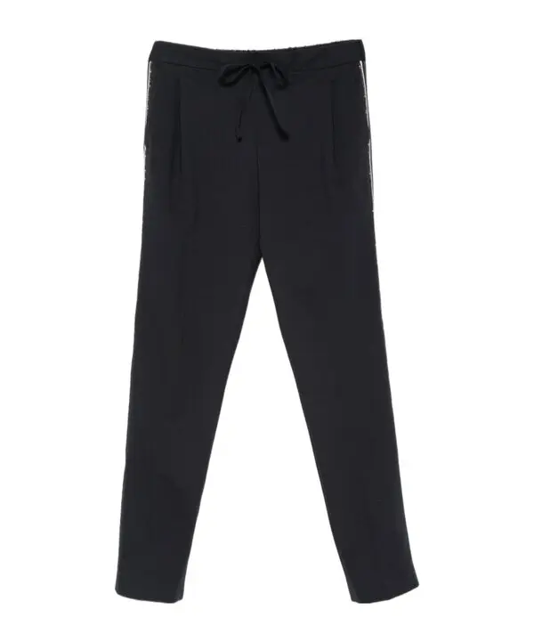 Fabiana Filippi Elastic Waist Trousers With Side Stripes - Black