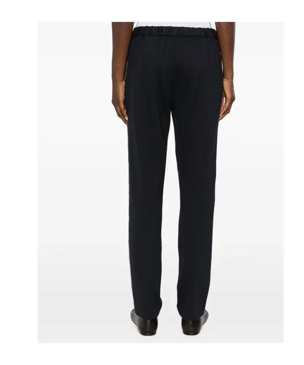 Fabiana Filippi Elastic Waist Trousers With Side Stripes - Black