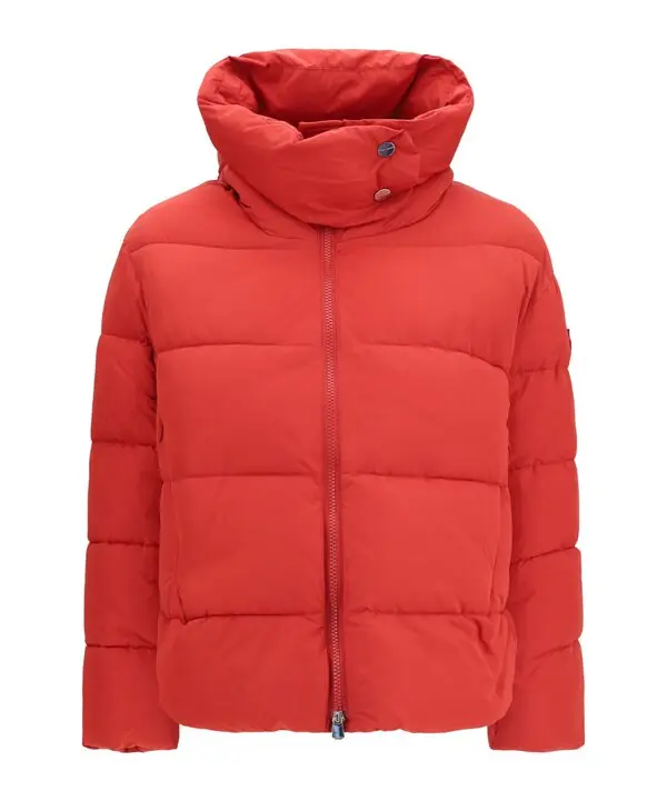 Pinko Giza Quilted Hooded Down Jacket - Red