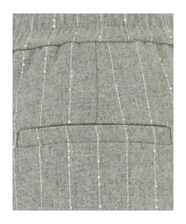 Brunello Cucinelli Monili Embellished Pinstripe Trousers - No