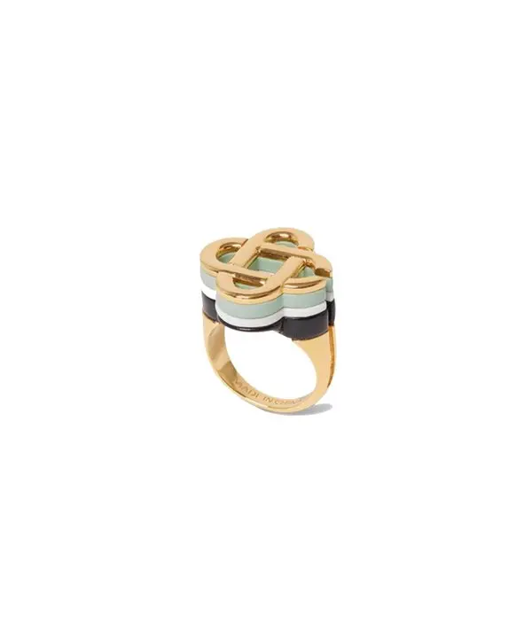 Casablanca Gold Ring With Enamel Detailing