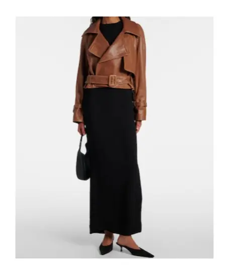 Nour Hammour Hatti Cropped Leather Biker Jacket