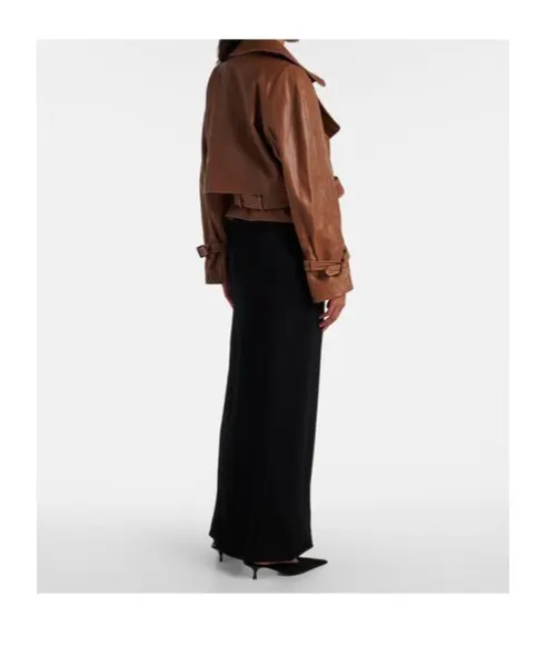 Nour Hammour Hatti Cropped Leather Biker Jacket