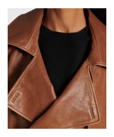 Nour Hammour Hatti Cropped Leather Biker Jacket