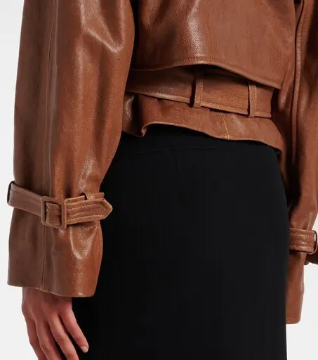 Nour Hammour Hatti Cropped Leather Biker Jacket
