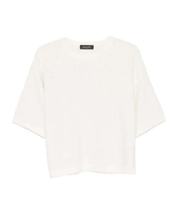 Fabiana Filippi Sequin Embellished Boxy Knit Top