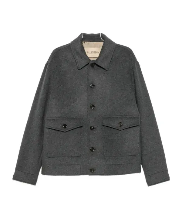 Valentino Garavani Button-up Straight Hem Jacket - Black