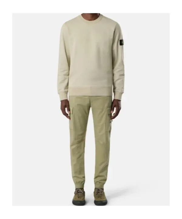 Stone Island Logo Patch Crewneck Sweatshirt - Sand