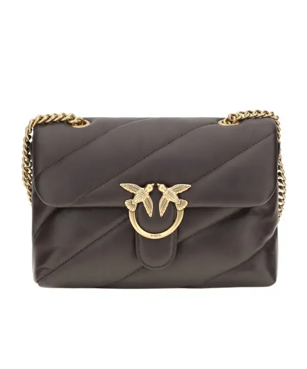 Pinko Love Classic Leather Shoulder Bag