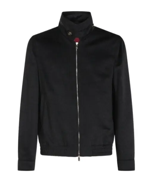 Brunello Cucinelli Zipper Beaver Cloth Bomber Jacket