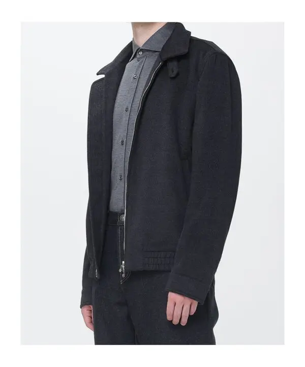 Brunello Cucinelli Zipper Beaver Cloth Bomber Jacket