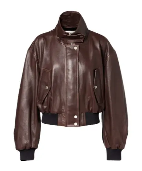 Nour Hammour Briar Leather Bomber Jacket