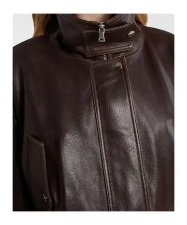 Nour Hammour Briar Leather Bomber Jacket