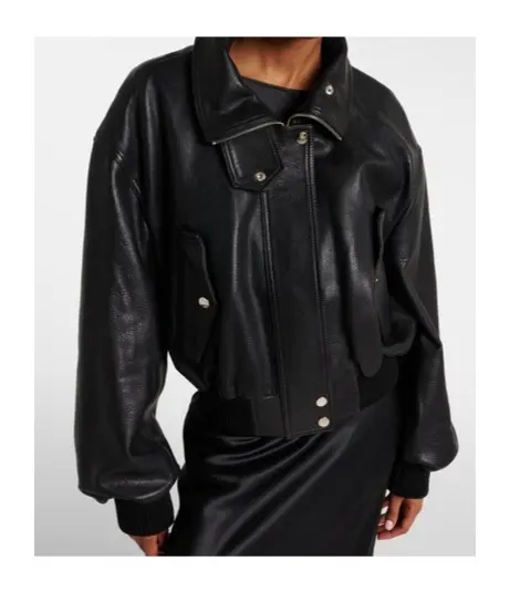 Nour Hammour Briar Leather Bomber Jacket