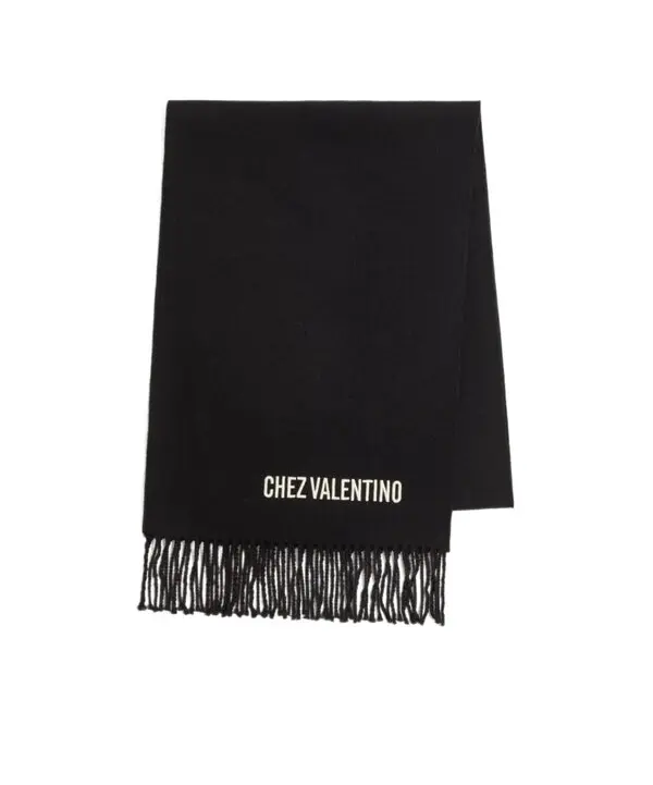 Valentino Garavani Wool Scarf With Vlogo Embroidery