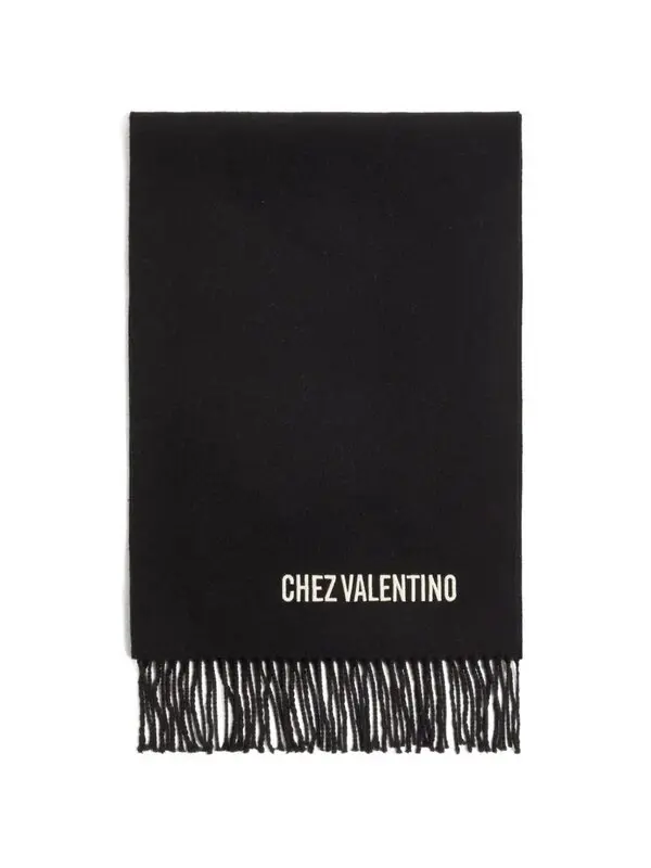Valentino Garavani Wool Scarf With Vlogo Embroidery