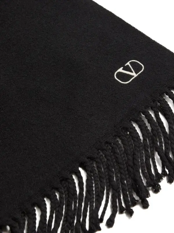 Valentino Garavani Wool Scarf With Vlogo Embroidery