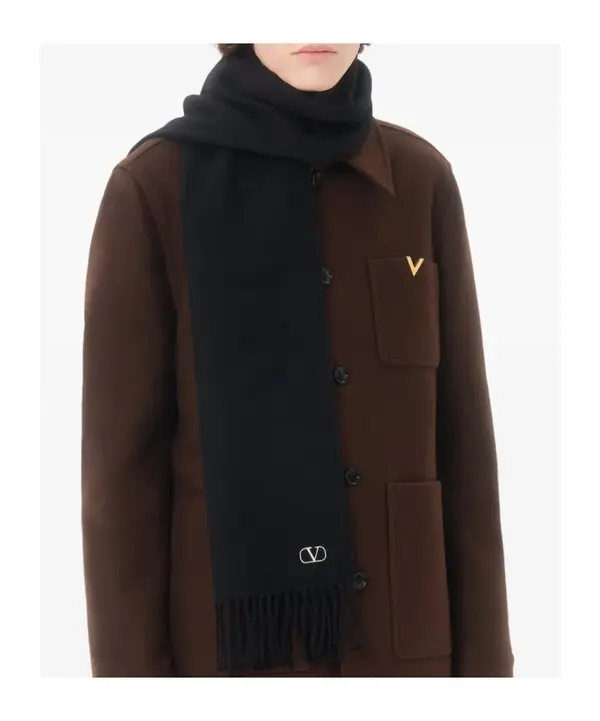 Valentino Garavani Wool Scarf With Vlogo Embroidery