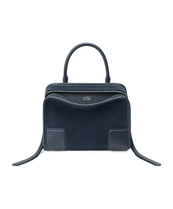 Loewe Small Amazona 180 Bag In Suede - Black