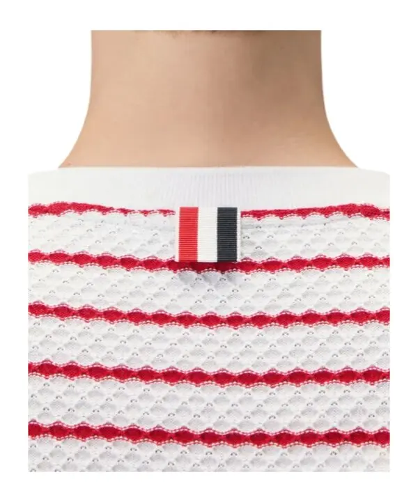 Thom Browne Striped Honeycomb-rib T-shirt