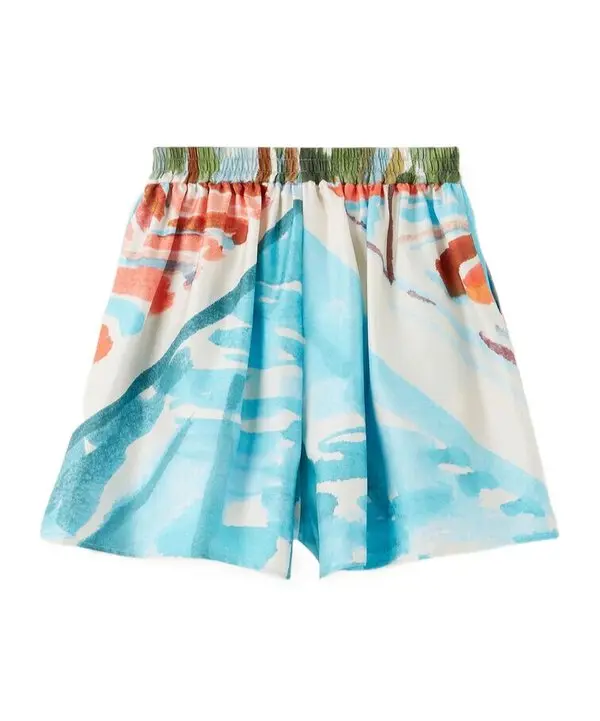 Loro Piana Corbin Bermuda Shorts With La Piscina Print