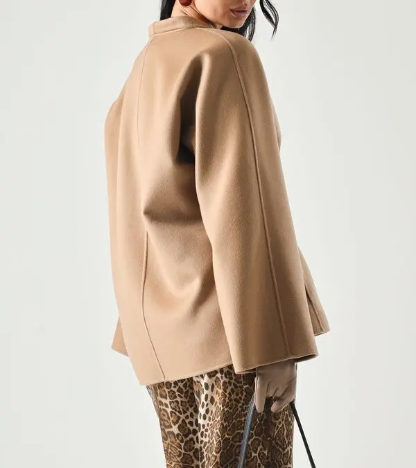 Max Mara Belted Kimono-sleeve Wool Coat - Camel