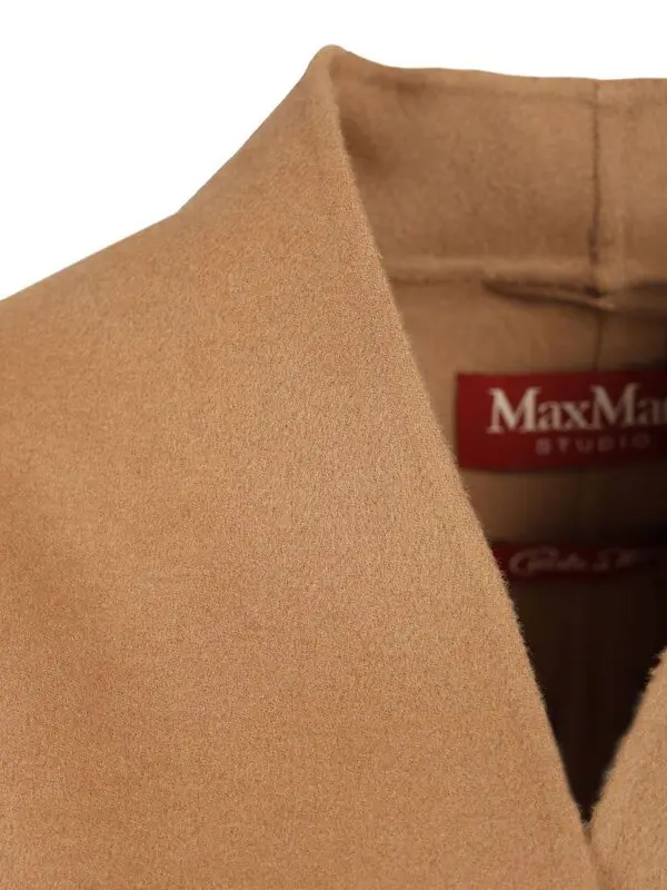 Max Mara Belted Kimono-sleeve Wool Coat - Camel