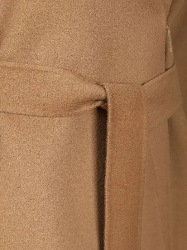 Max Mara Belted Kimono-sleeve Wool Coat - Camel