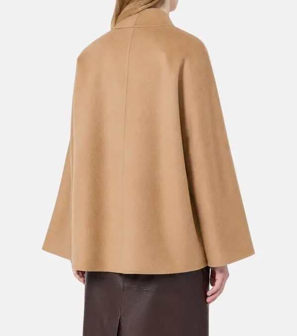 Max Mara Belted Kimono-sleeve Wool Coat - Camel
