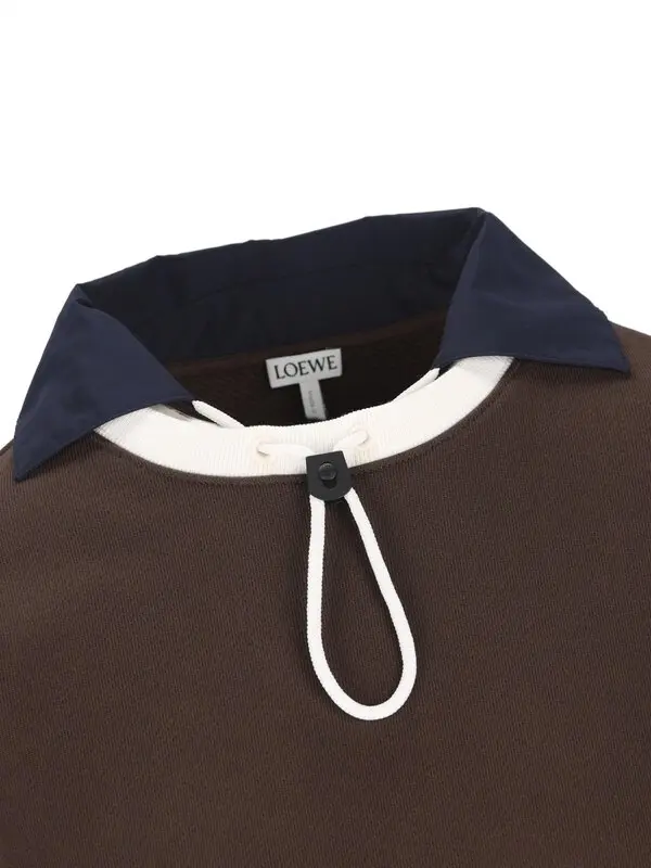 Loewe Embroidered Cotton Fleece Sweatshirt - Brown