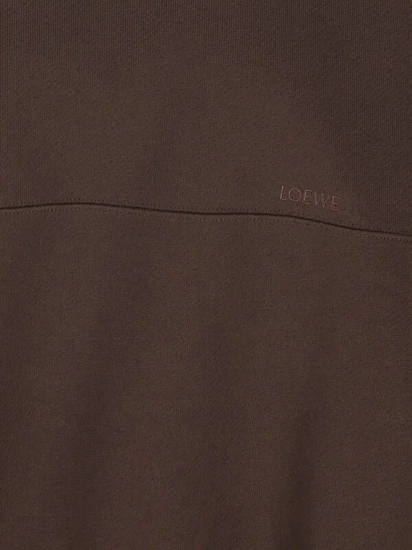 Loewe Embroidered Cotton Fleece Sweatshirt - Brown