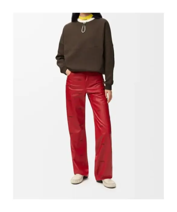 Loewe Embroidered Cotton Fleece Sweatshirt - Brown