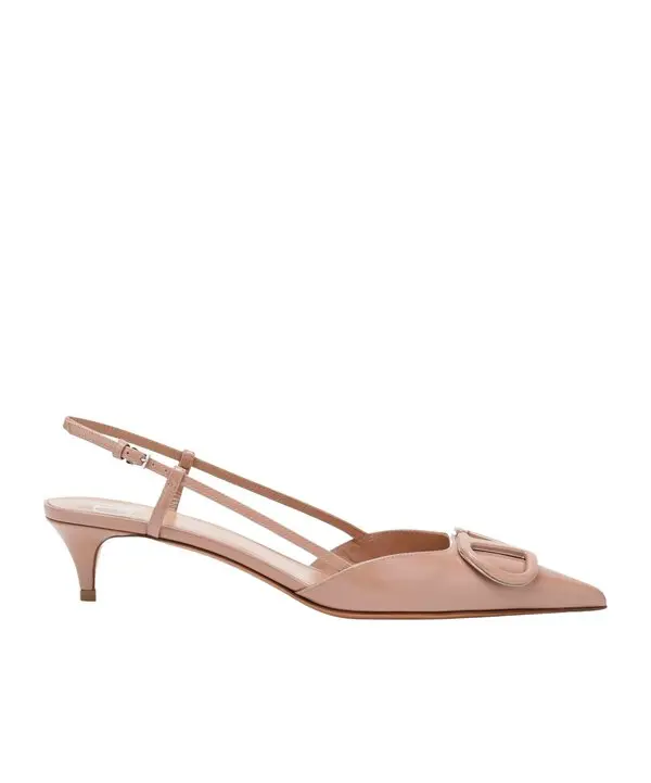 Valentino Garavani Vlogo Signature Patent Leather Slingback Pumps - Pink