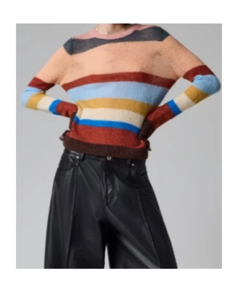 Paul Smith Flared Sleeve Striped Knitted Sweater
