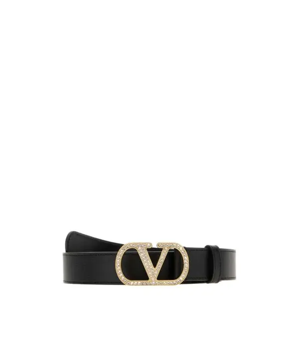 Valentino Garavani Vlogo Buckle Belt - Black