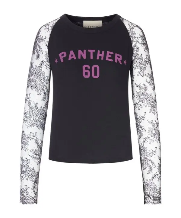 Valentino Garavani Printed Crewneck Lace Top - No