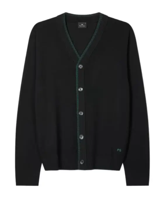 Paul Smith Contrast-collar Merino Wool Cardigan