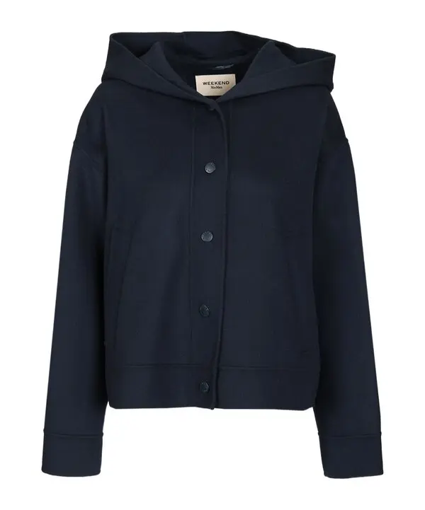 Max Mara Boxy Hooded Jacket With Snap Closure