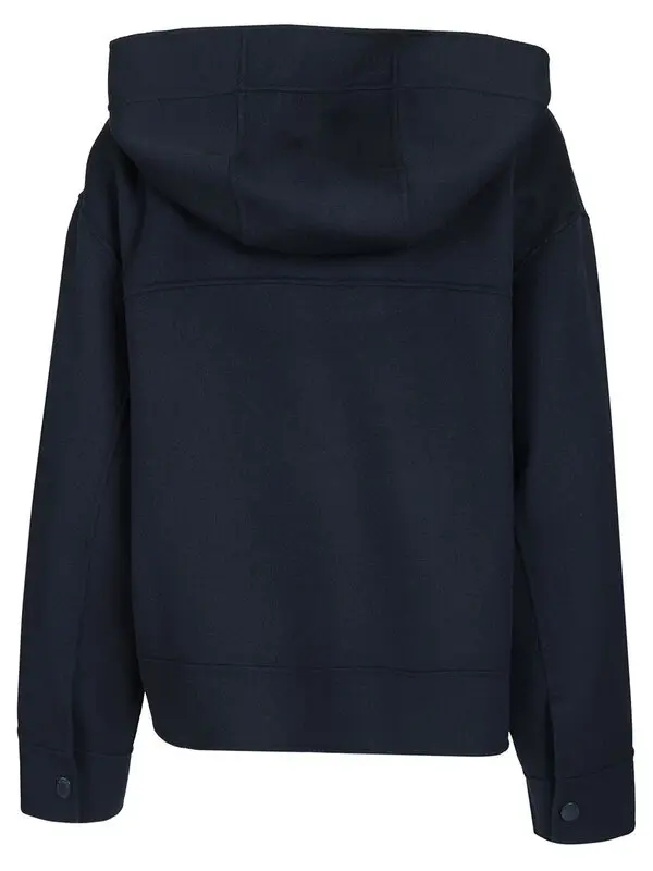 Max Mara Boxy Hooded Jacket With Snap Closure