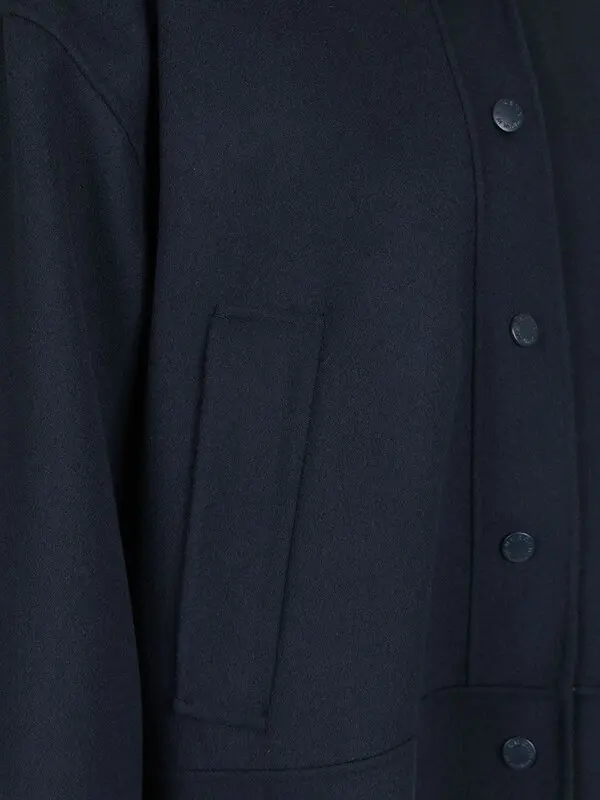Max Mara Boxy Hooded Jacket With Snap Closure