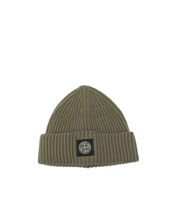 Stone Island Compass Patch Ribbed Beanie