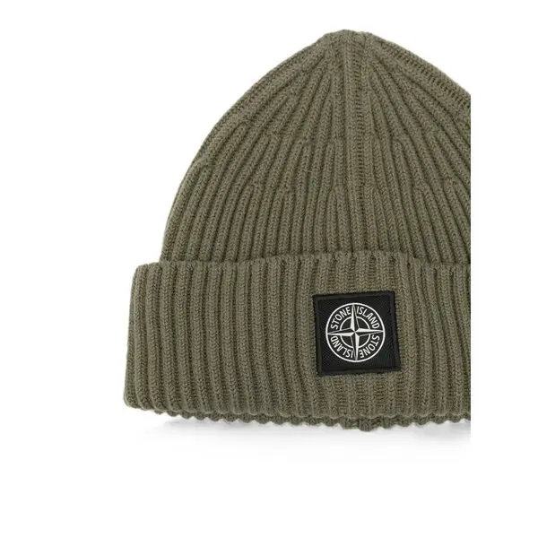 Stone Island Compass Patch Ribbed Beanie