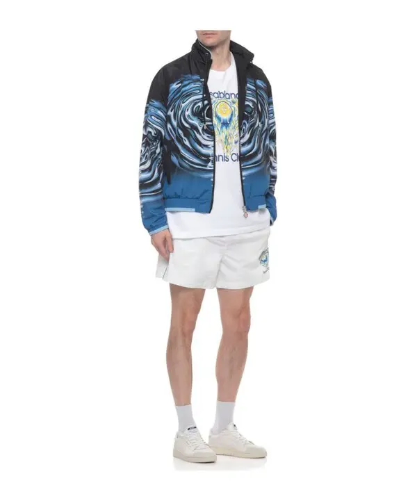 Casablanca Graphic Printed Zipped Drawstring Jacket